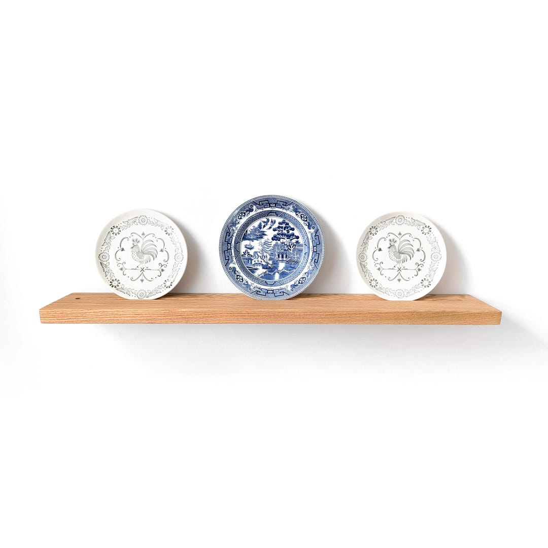 Plate Display Shelf in Oak - Etsy