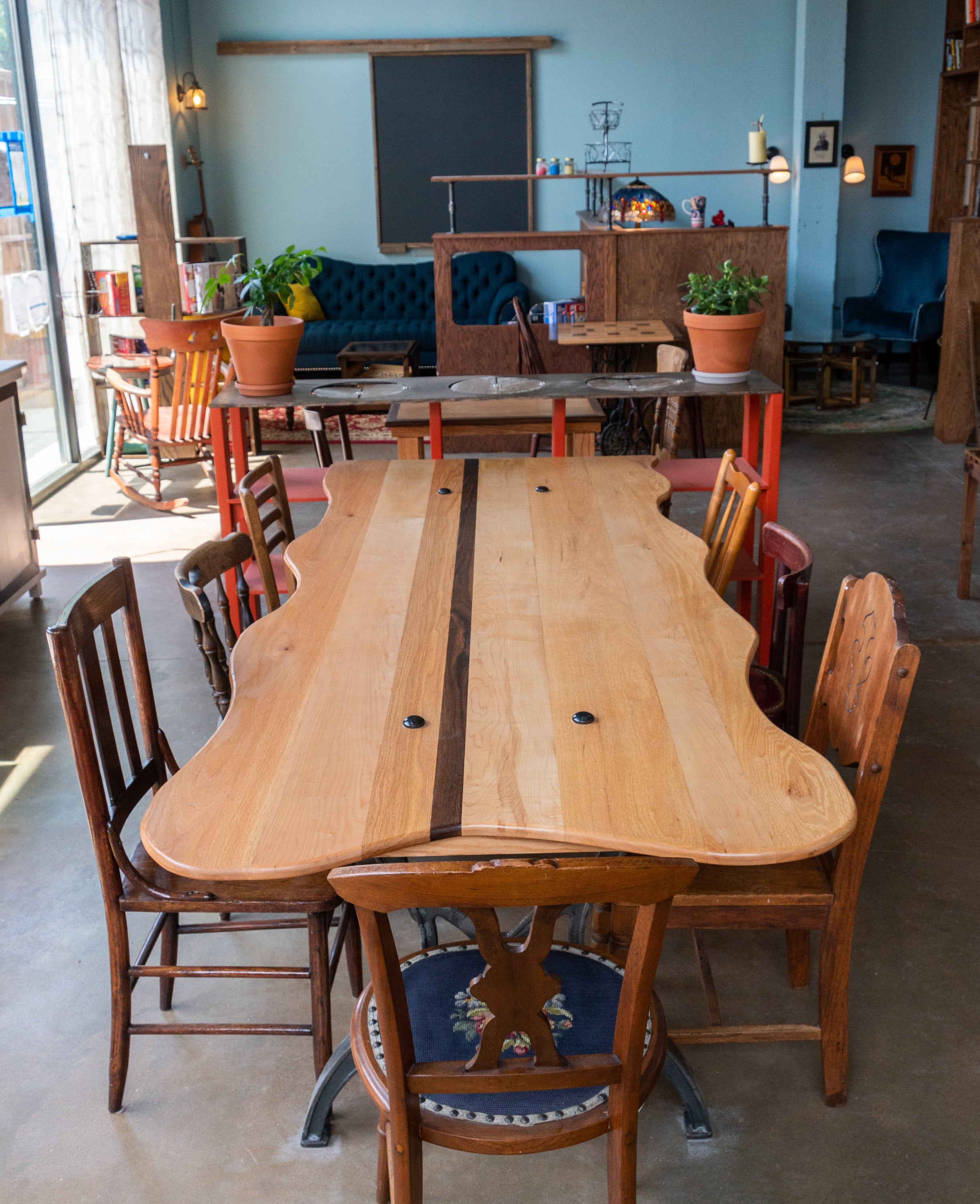 Curved Wood Dining Table Cast Iron brooklyn New | Etsy