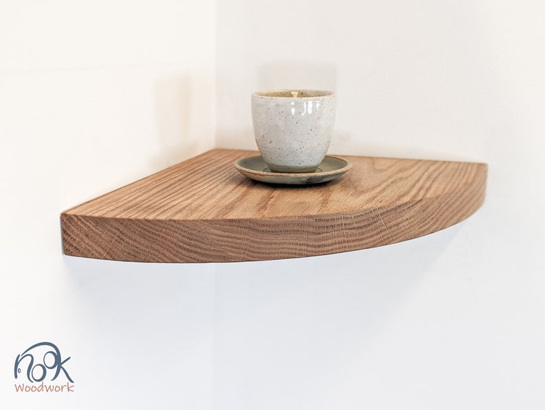 Floating Corner Shelves in Thick Oak Solid Wood - Etsy