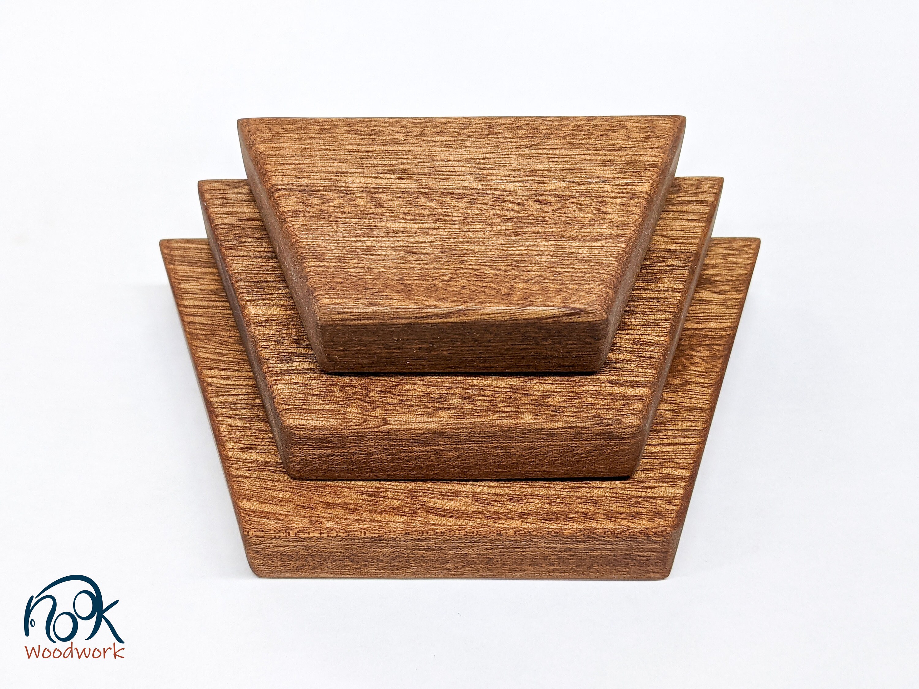 Small Trapezoid Display Shelf in Mahogany | Trinkets, Plants, Keys ...