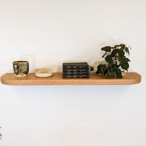 Thick Oak Floating Shelf With Rounded Corners | 12" to 60" Lengths - Etsy
