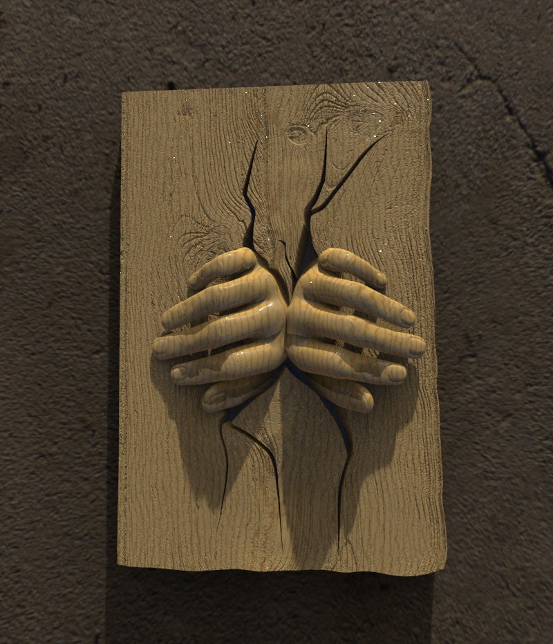 Open Hands 3d STL Model for CNC Router Relief Artcam Aspire Engraver ...