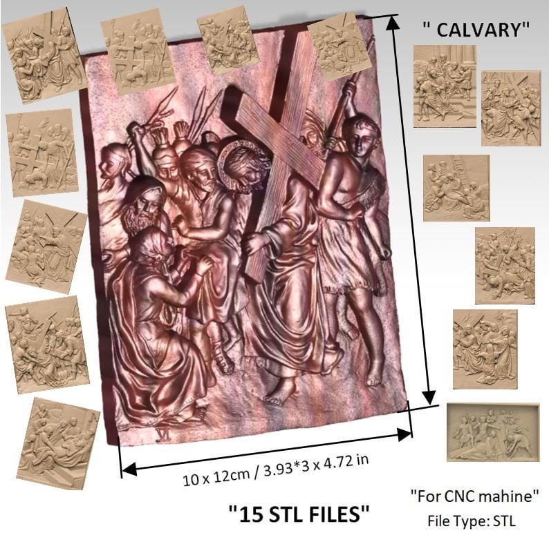Stations of the Cross 3d STL Model for CNC Router Relief Artcam Aspire ...