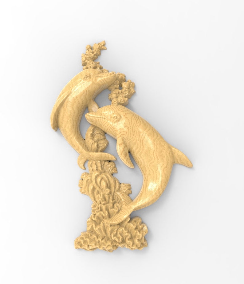 Dolphins 3d STL Model for CNC Router Relief Artcam Aspire Engraver ...