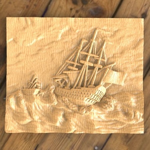 Stormy Sea 3d STL Model for CNC Router Relief Artcam Aspire Engraver ...