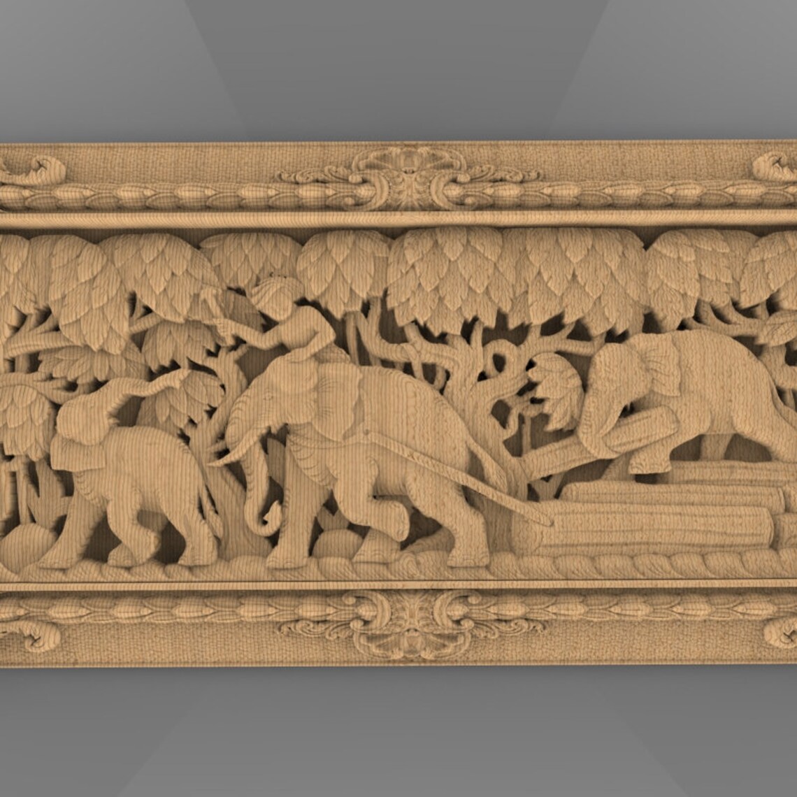 Elephants 3d STL Model for CNC Router Relief Artcam Aspire Engraver ...