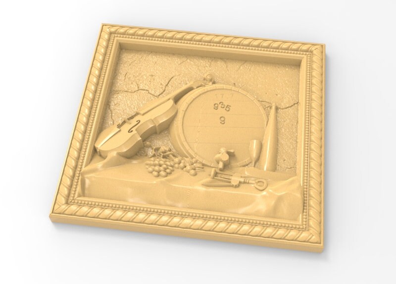 Wine 3d STL Model for CNC Router Relief Artcam Aspire Engraver Carving ...