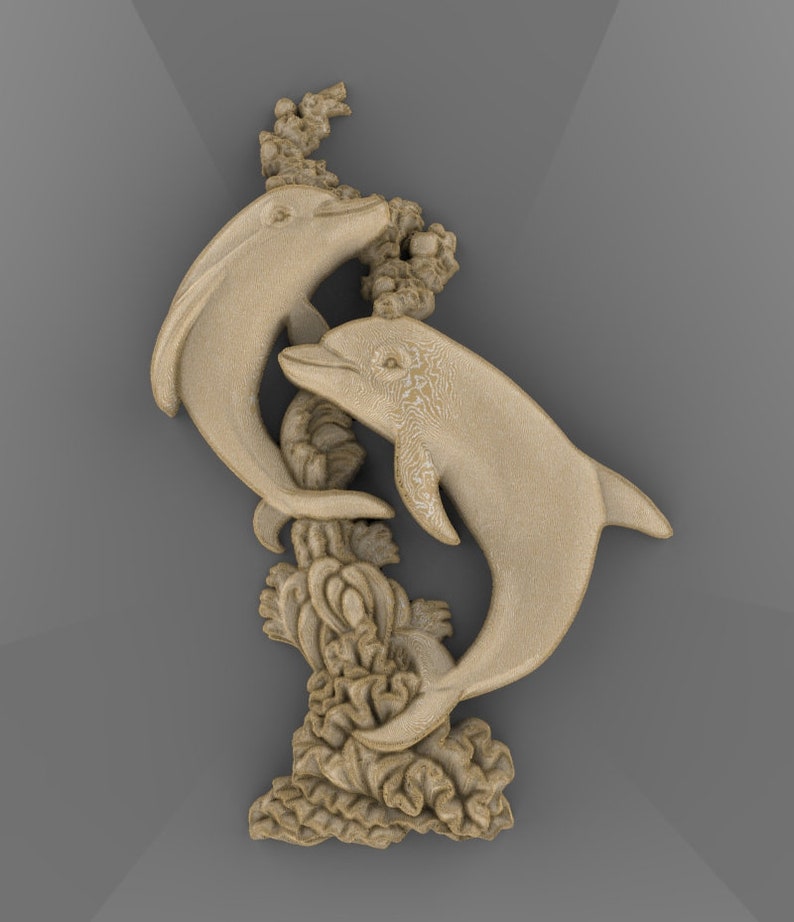 Dolphins 3d STL Model for CNC Router Relief Artcam Aspire Engraver ...