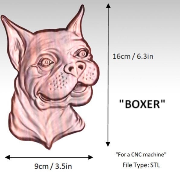 Boxer 3d STL Model for CNC Router Relief Artcam Aspire Engraver Carving ...