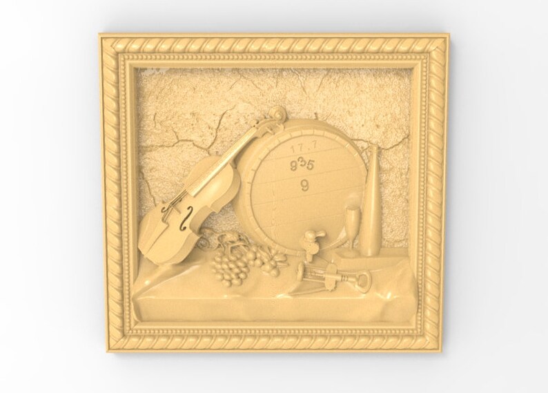 Wine 3d STL Model for CNC Router Relief Artcam Aspire Engraver Carving ...