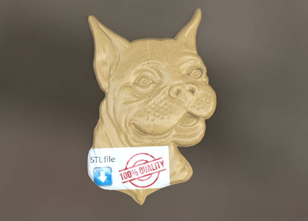 Boxer 3d STL Model for CNC Router Relief Artcam Aspire Engraver Carving ...