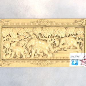 Elephants 3d STL Model for CNC Router Relief Artcam Aspire Engraver ...