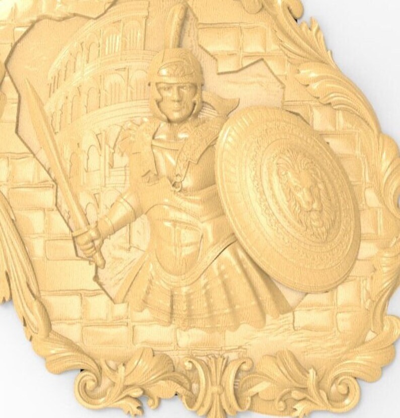 Gladiator 3d STL Model for CNC Router Relief Artcam Aspire Engraver ...