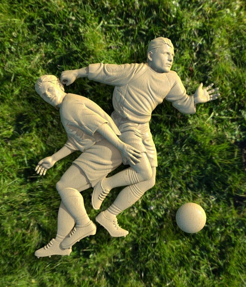 Football Players 3d STL Model for CNC Router Relief Artcam Aspire ...