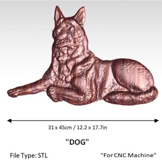 Lying Dog 3d STL Model for CNC Router Relief Artcam Aspire Engraver ...