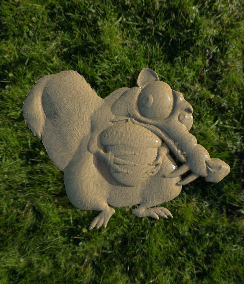 Squirrel 3d STL Model for CNC Router Relief Artcam Aspire Engraver ...