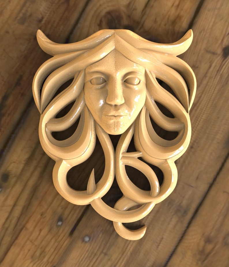 Decorative Face 3d STL Model for CNC Router Relief Artcam Aspire ...