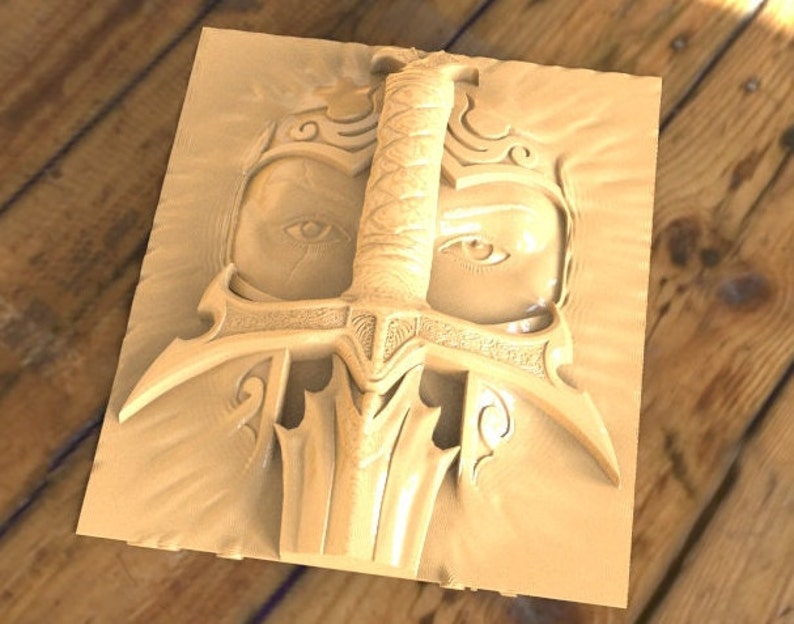 Warrior With a Sword 3d STL Model for CNC Router Relief Artcam Aspire ...