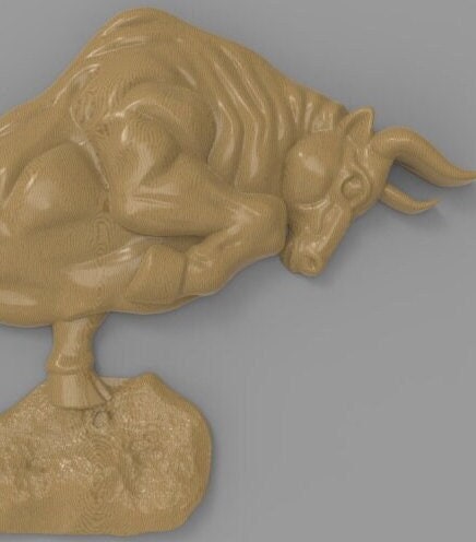 Attacking Bull 3d STL Model for CNC Router Relief Artcam Aspire ...