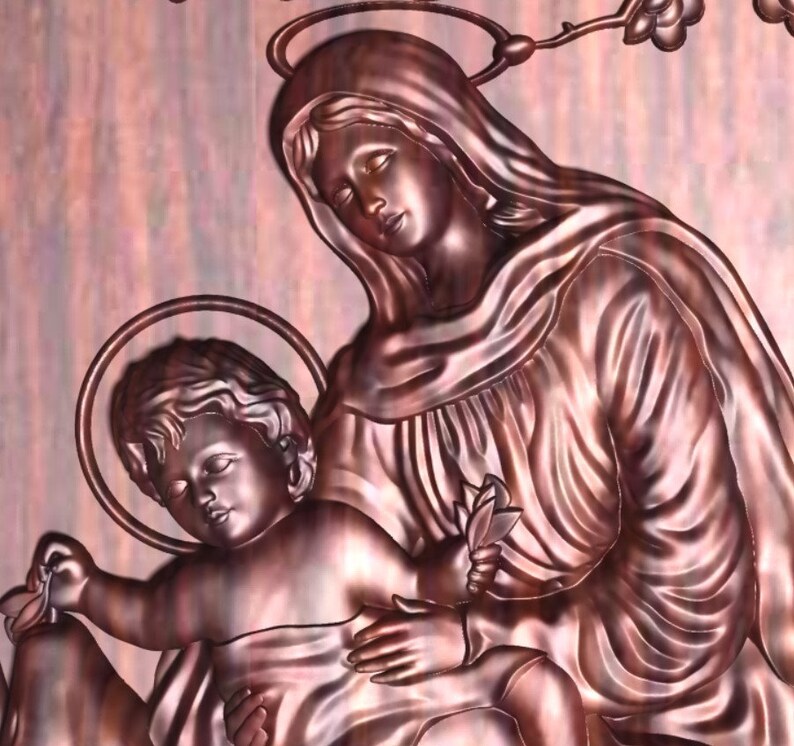 Holy Family Icon 3d STL Model for CNC Router Relief Artcam - Etsy