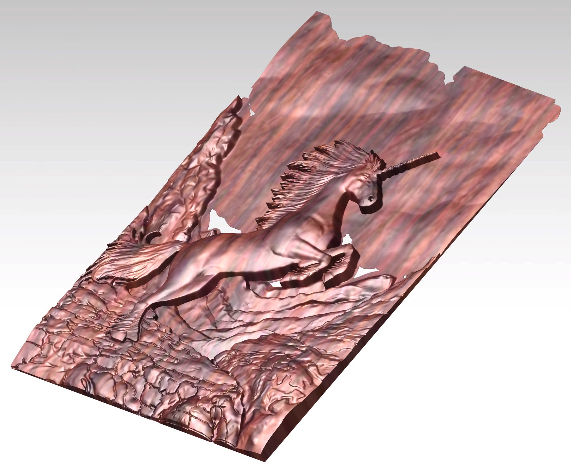 Unicorn 3d Stl Model For Cnc Router Relief Artcam Aspire Engraver