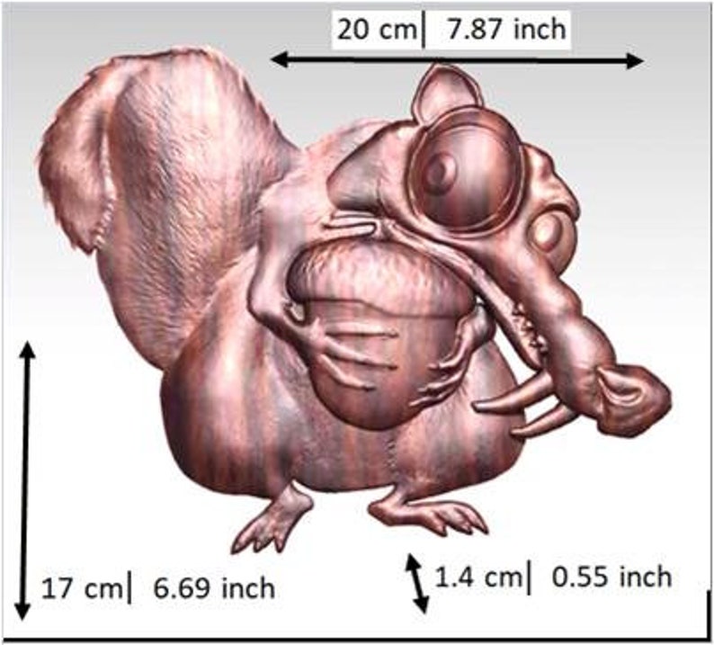 Squirrel 3d STL Model for CNC Router Relief Artcam Aspire Engraver ...