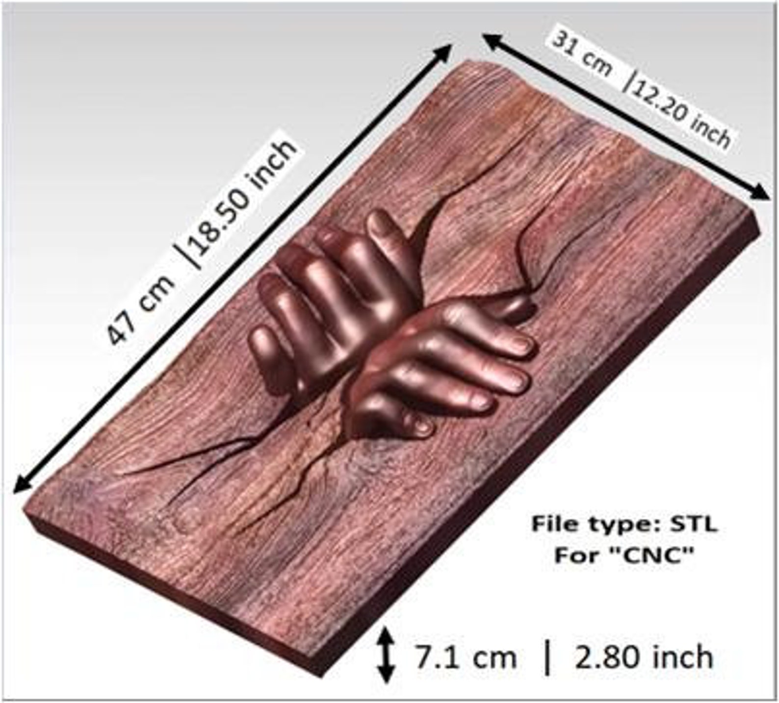 Open Hands 3d STL Model for CNC Router Relief Artcam Aspire Engraver ...