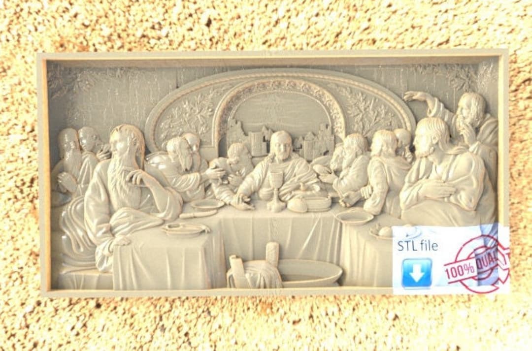 The Last Supper 3d STL Model for CNC Router Relief Artcam Aspire ...