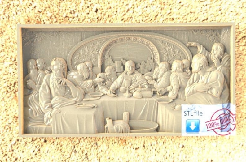 The Last Supper 3d Stl Model For Cnc Router Relief Artcam Aspire