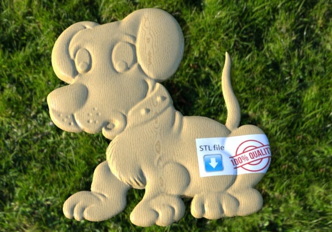PUPPY 3d STL Model for CNC Router Relief Artcam Aspire Engraver Carving ...