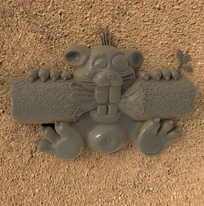 Beaver 3d STL Model for CNC Router Relief Artcam Aspire Engraver ...