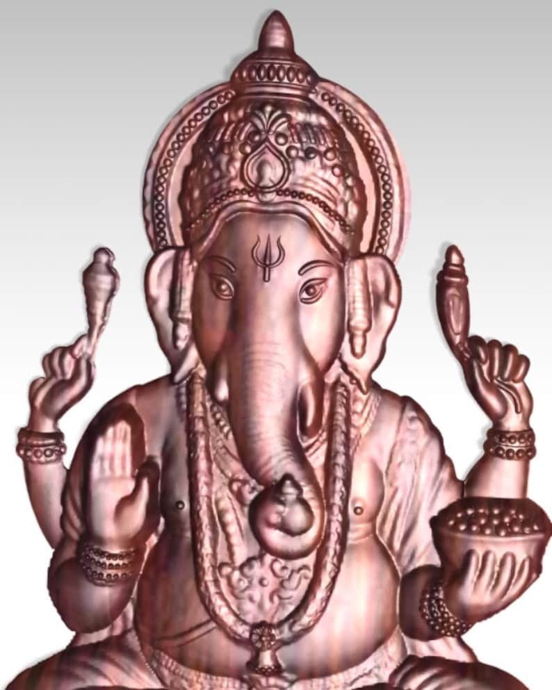 Hindu Ganesha 3d Stl Model For Cnc Router Relief Artcam Aspire Engraver