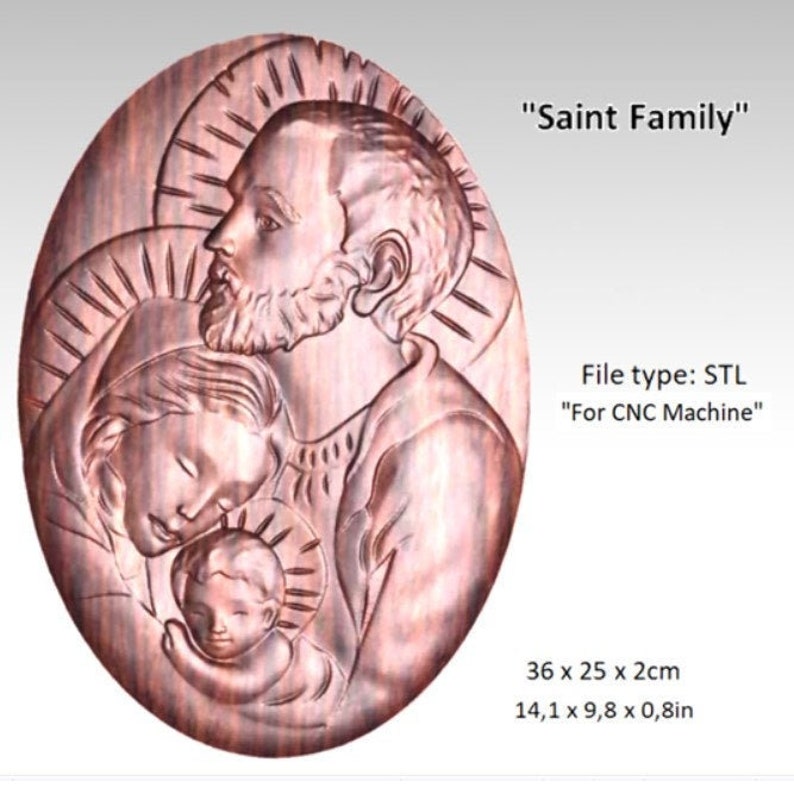 Holly Family 3d STL Model for CNC Router Relief Artcam Aspire Engraver ...