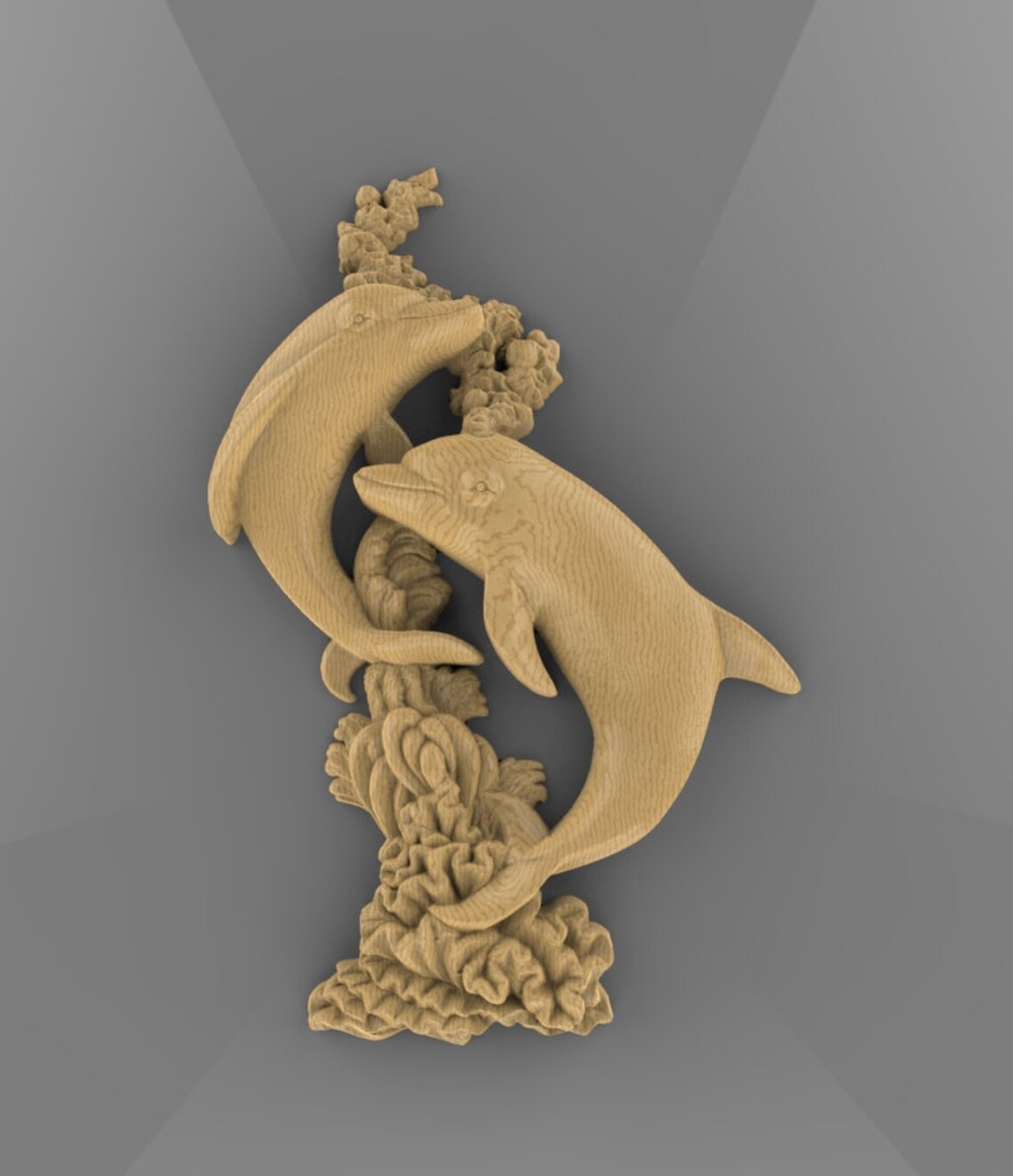 Dolphins 3d STL Model for CNC Router Relief Artcam Aspire Engraver ...