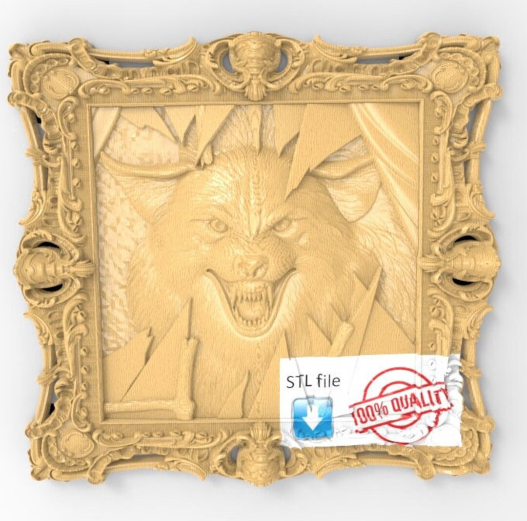 Angry Wolf 3d STL Model for CNC Router Relief Artcam Aspire Engraver ...
