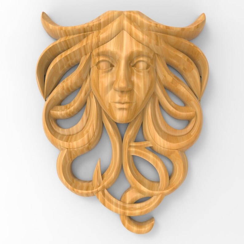 Decorative Face 3d STL Model for CNC Router Relief Artcam Aspire ...