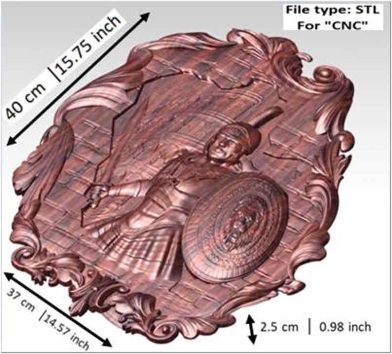 Gladiator 3d STL Model for CNC Router Relief Artcam Aspire Engraver ...