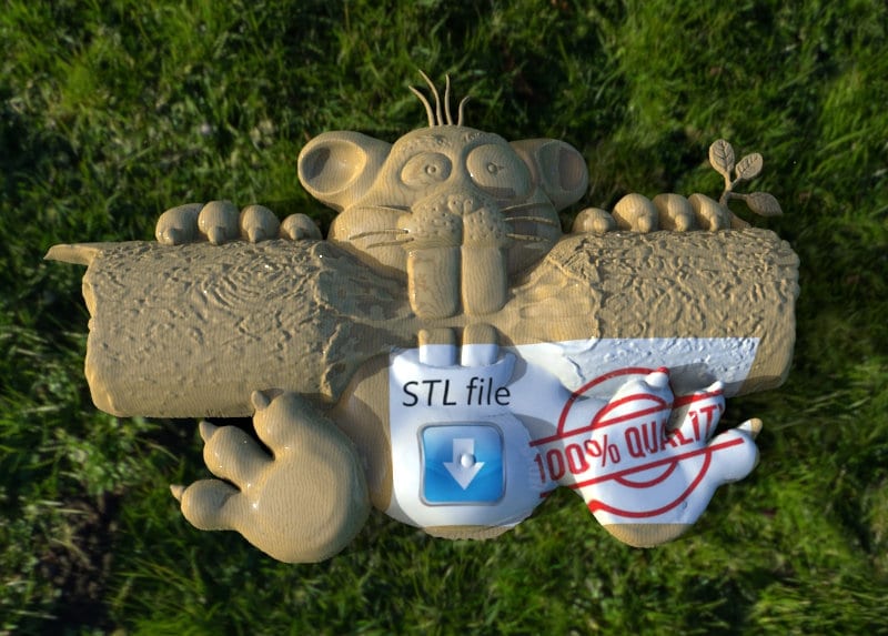 Beaver 3d STL Model for CNC Router Relief Artcam Aspire Engraver ...