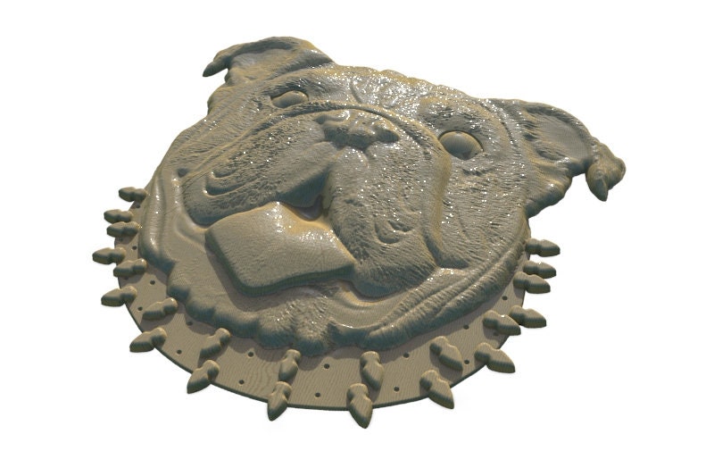 Pug Dog 3d STL Model for CNC Router Relief Artcam Aspire Engraver ...