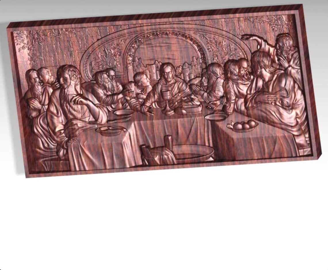 The Last Supper 3d Stl Model For Cnc Router Relief Artcam Etsy