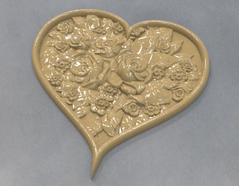 Heart of Roses 3d STL Model for CNC Router Relief Artcam Aspire ...