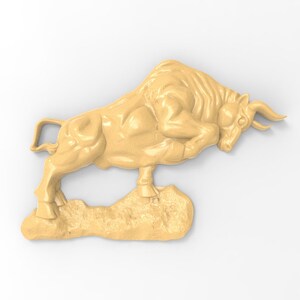 Attacking Bull 3d STL Model for CNC Router Relief Artcam Aspire ...
