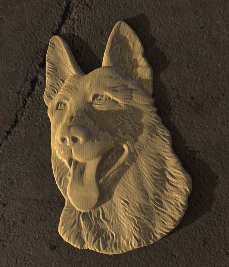 Dog 3d STL Model for CNC Router Relief Artcam Aspire Engraver Carving ...