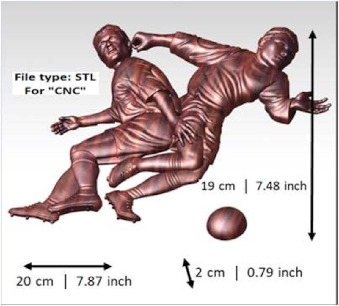 Football Players 3d STL Model for CNC Router Relief Artcam Aspire ...