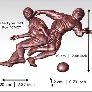 Football Players 3d STL Model for CNC Router Relief Artcam Aspire ...