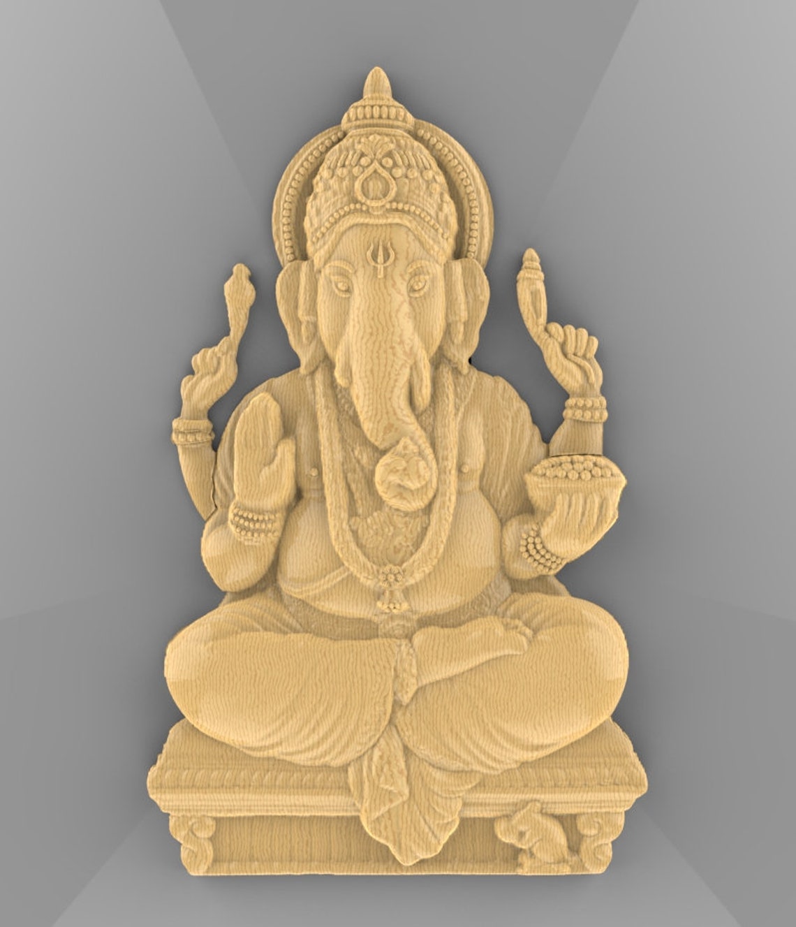Hindu Ganesha" 3d STL Model for CNC Router Relief Artcam Aspire ...