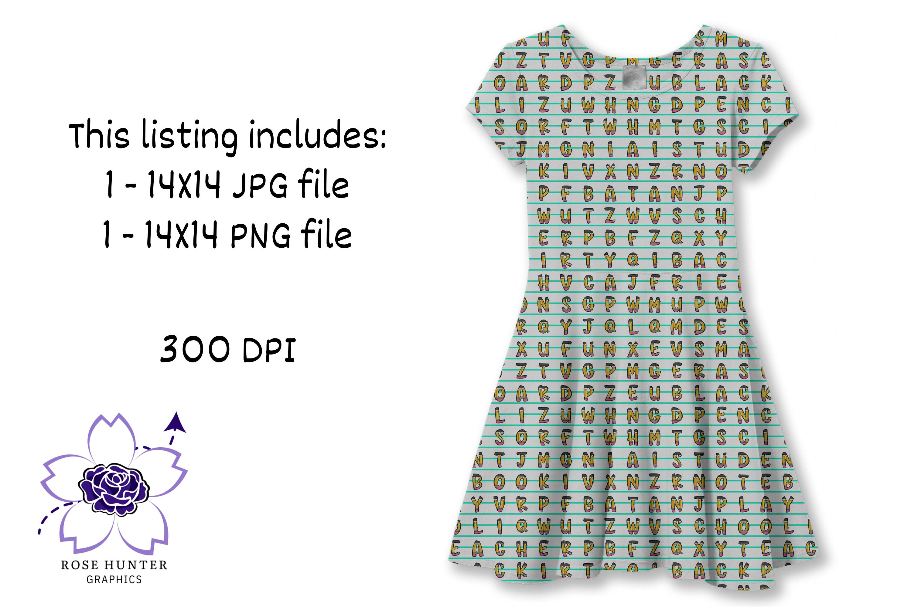 Pencil Alphabets Word Search Digital Seamless Pattern - Etsy