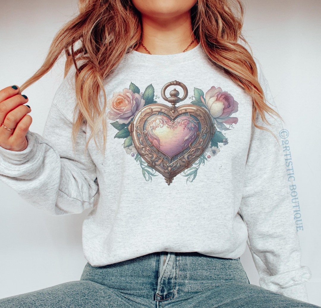 Boho Heart Locket Tshirt Design PNG, Art Nouveau, Valentine Design ...