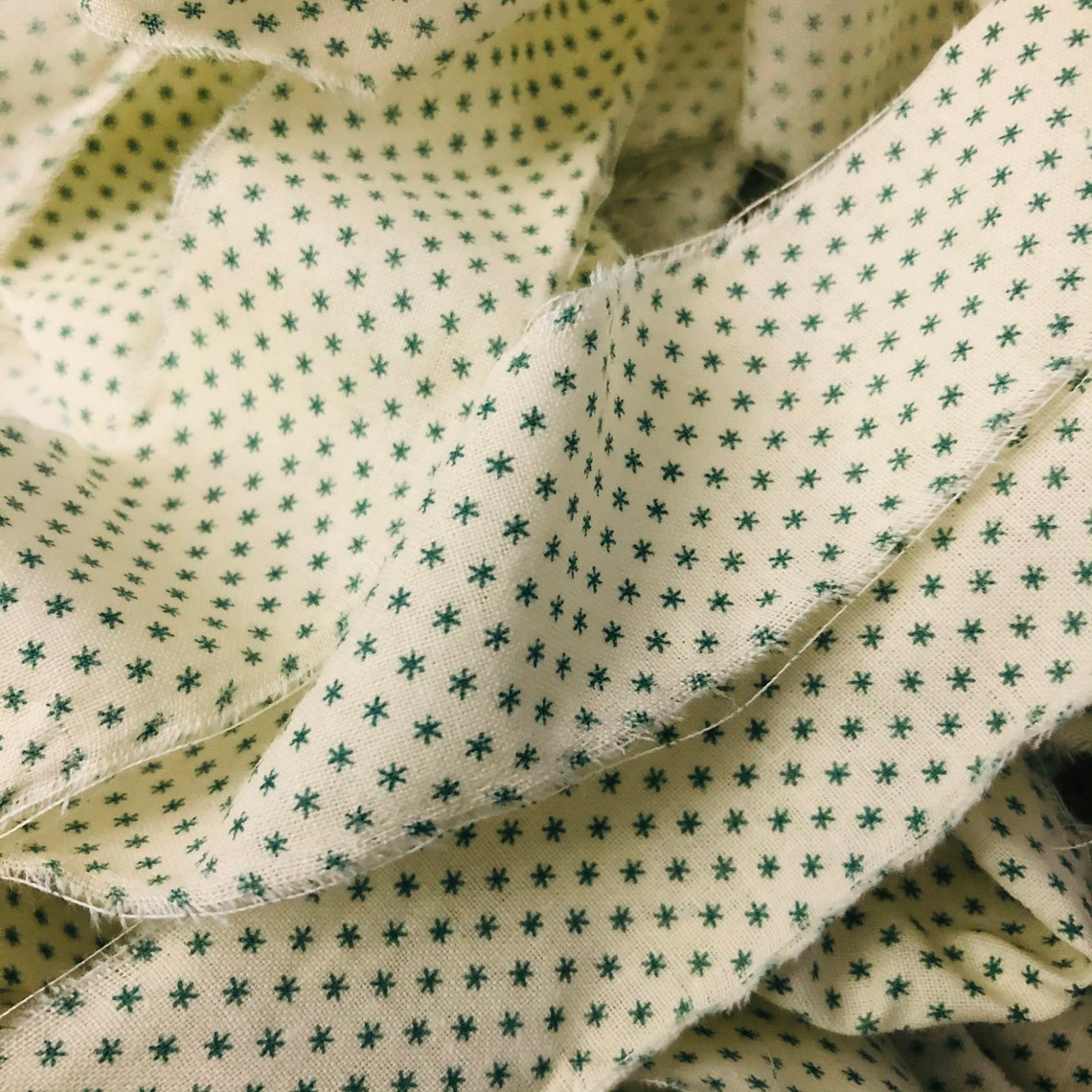 Vintage Hand Torn Cotton Ribbon Fabric Strips Yellow Green - Etsy