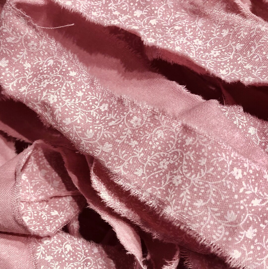 Vintage Hand Torn Calico Fabric Ribbon Strips for Snippets, Junk ...